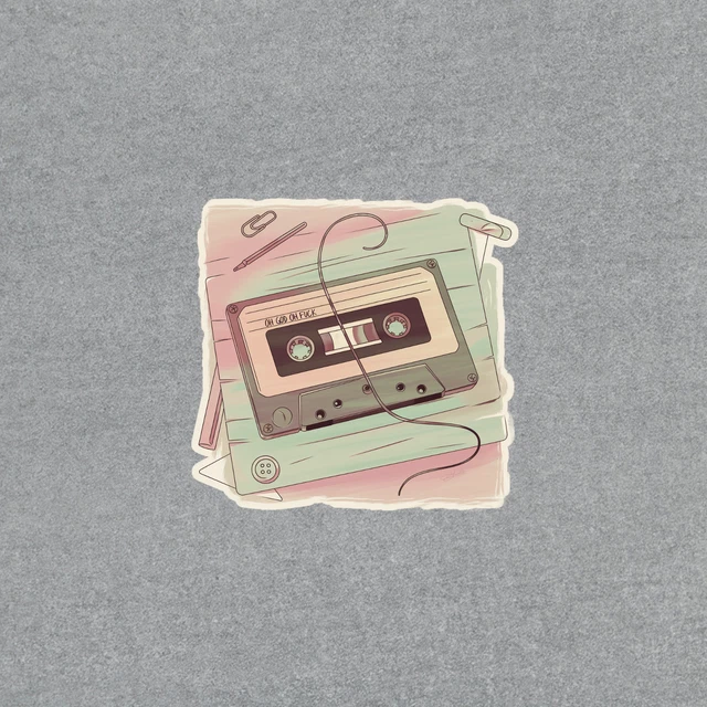 Retro Cassette Tape Sticker - Nostalgic Pastel Aesthetic Music ...