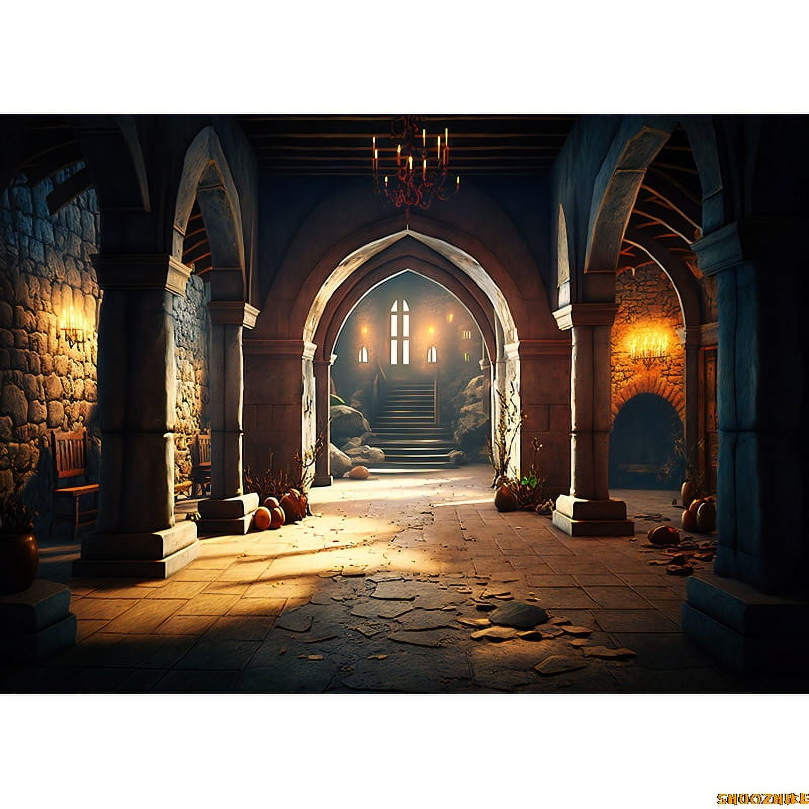 Retro Castle Theme Photography Backdrops Props Vintage Theater Opera ...