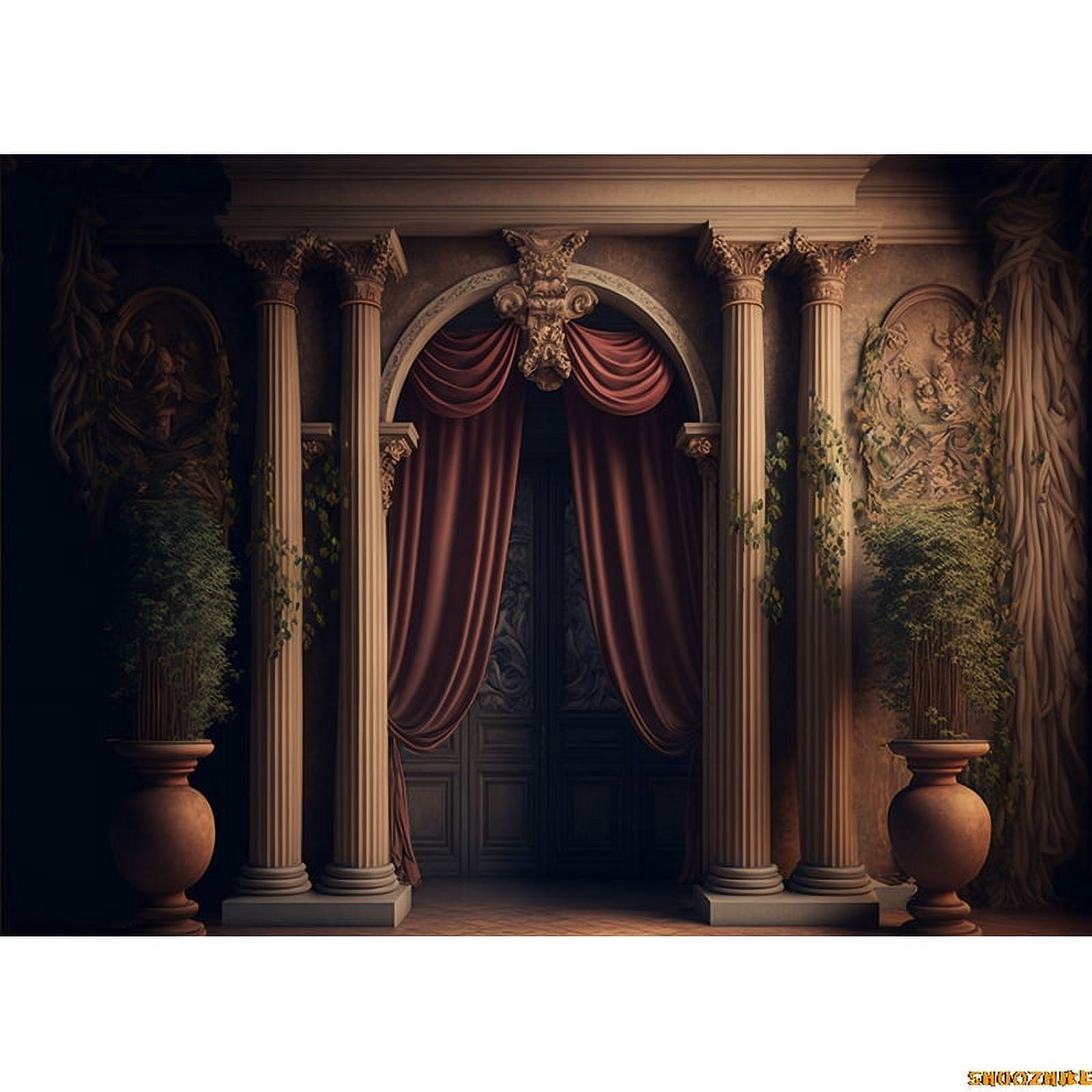 Retro Castle Theme Photography Backdrops Props Vintage Theater Opera ...
