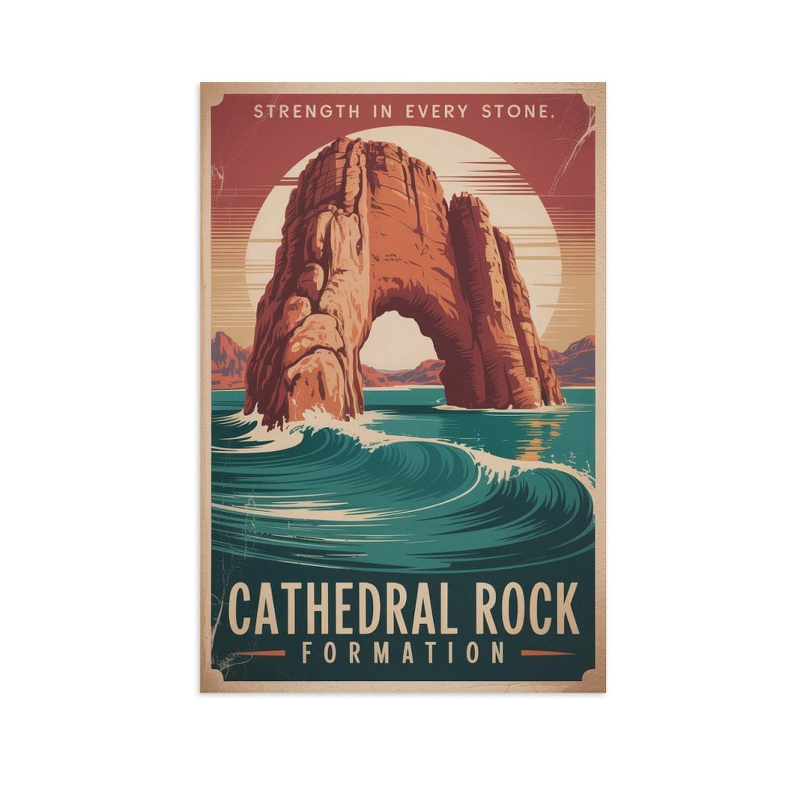 Retro Cathedral Rock Formation Poster Inspirational Motivational ...