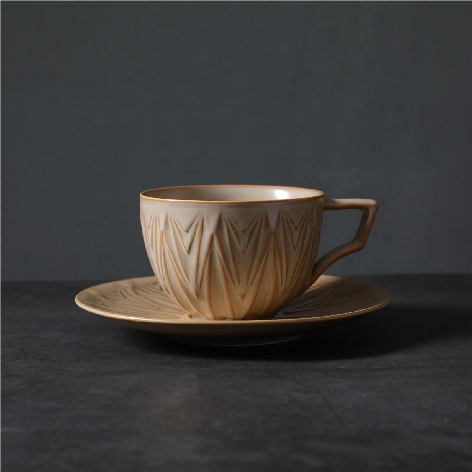 Retro Ceramic Coffee Cup And Saucer Set Creative Souvenir Cup Afternoon ...