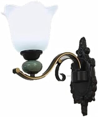 Retro Ceramic Wall Lamp Light Transmission Glass Shade Wall Lamp Living ...