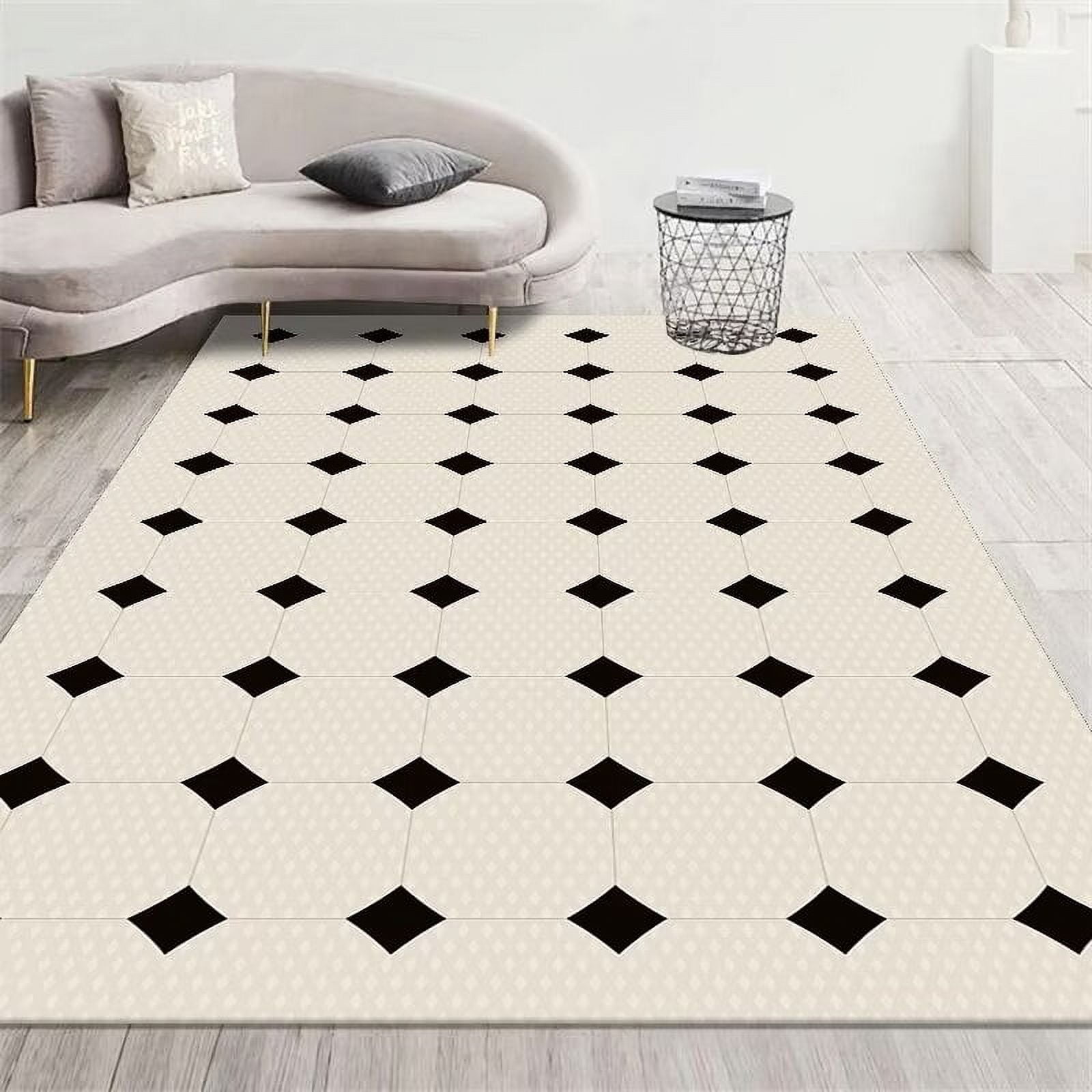 Retro Checkerboard Rugs for Bedroom Home r Fluffy Soft Plush Floor Mat ...