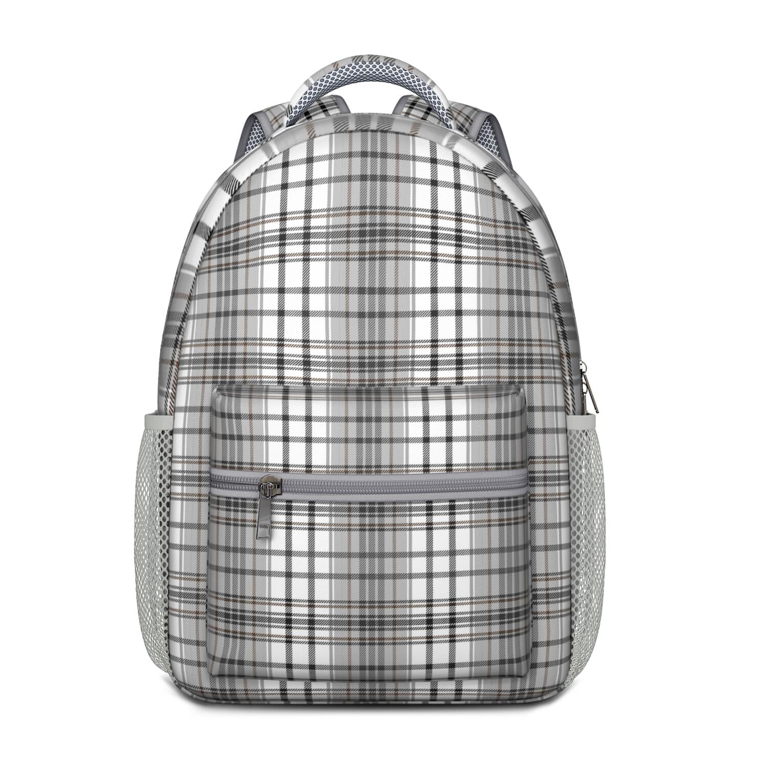 Retro Checkerboard School Backpack - Ergonomic Design with Padded Back ...