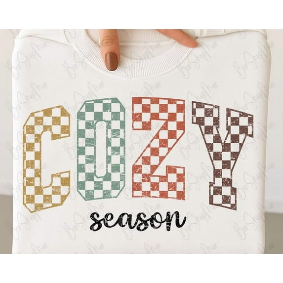 Retro Checkered Cozy Season , Thanksgiving , Fall Sublimation Design ...