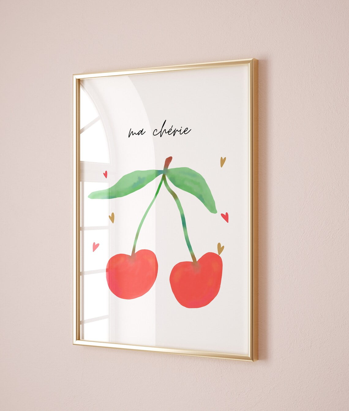 Retro Cherry Illustration Wall Art 70s Style Poster, Unframed Canvas ...