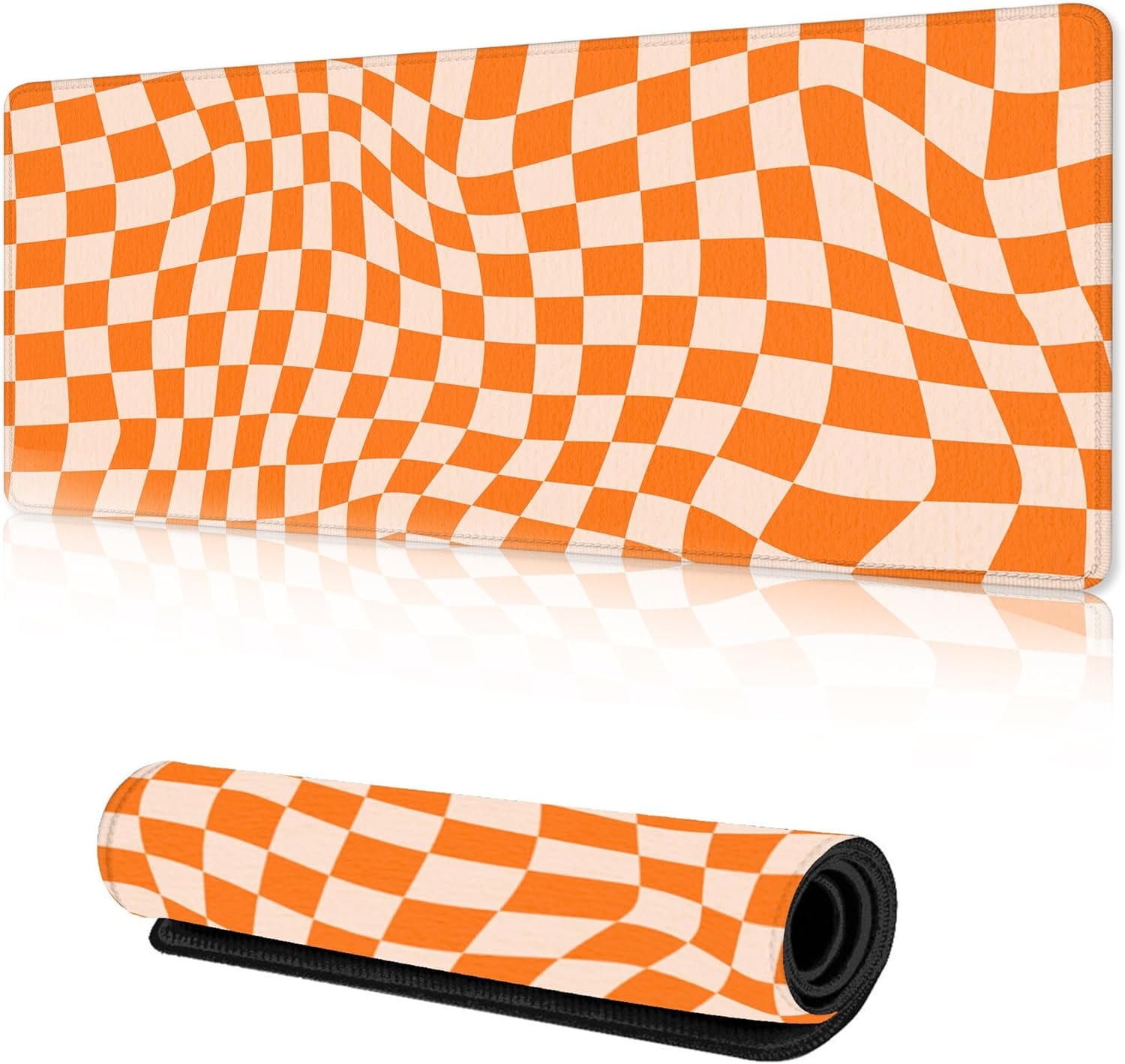 Retro Chess Board Desk Mat Orange Checker Gaming Mouse Pad XXL Extended ...