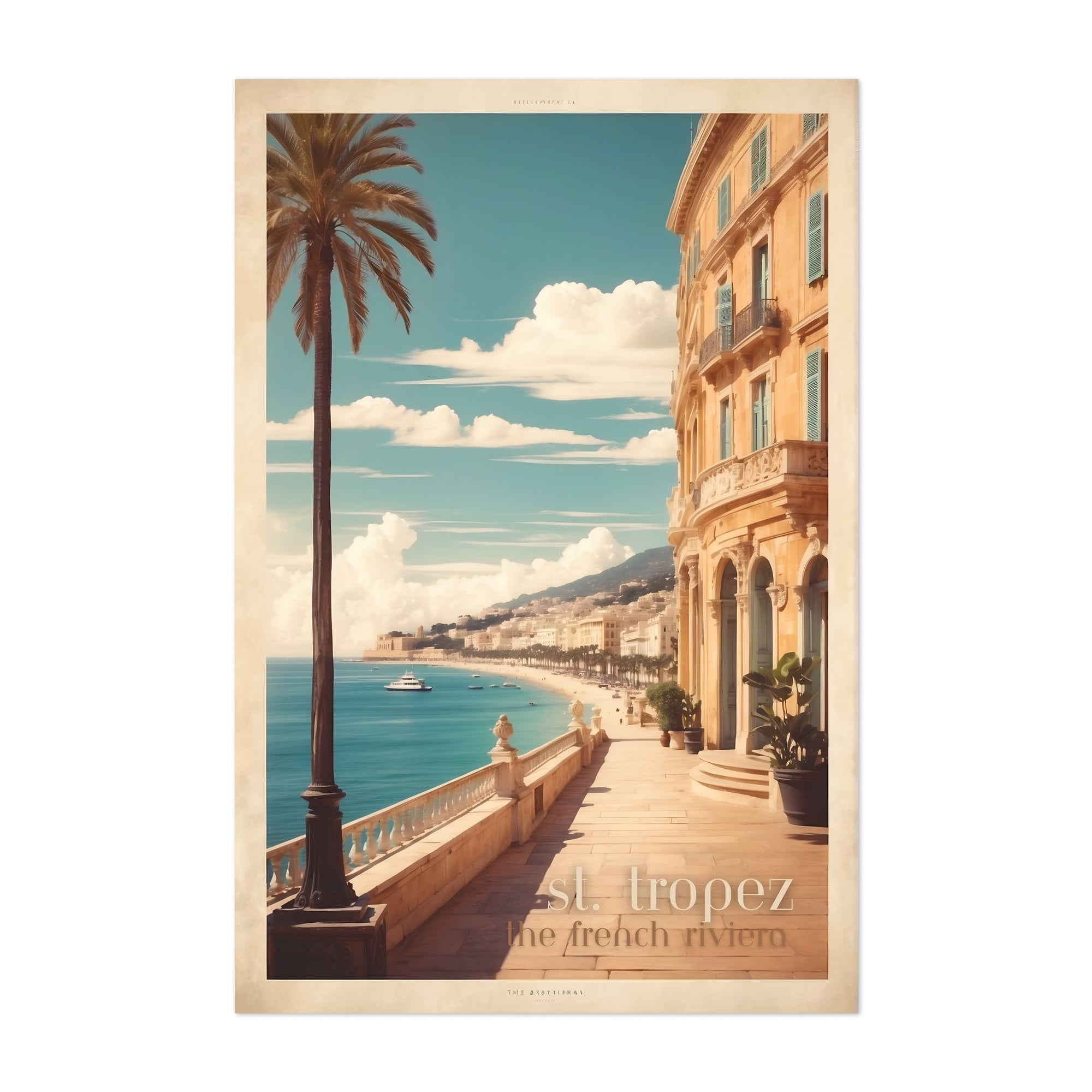 Retro Chic: St. Tropez Vintage Travel Poster - Saint-Tropez Provence-Alpes-Côte d'Azur France ...