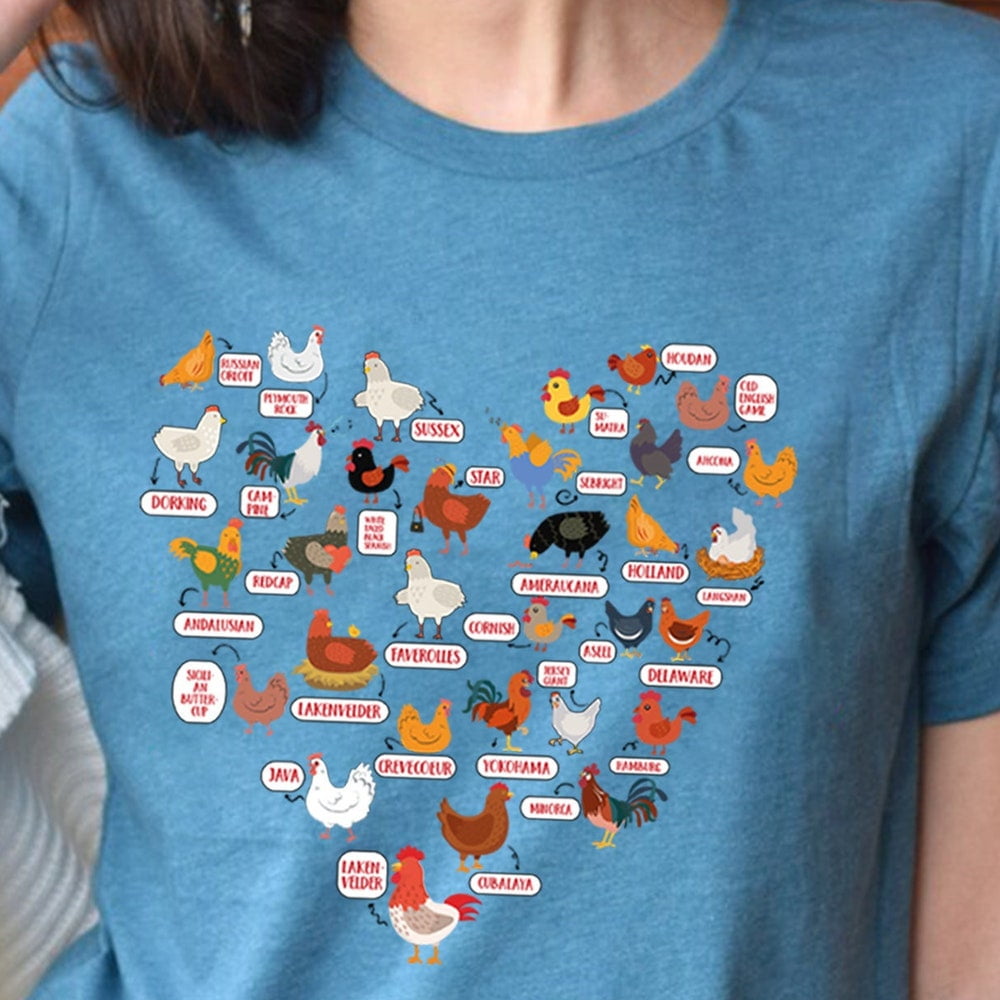 Retro Chicken Breeds Shirt, Funny Chicken Shirt, Gift For Chicken Lover ...