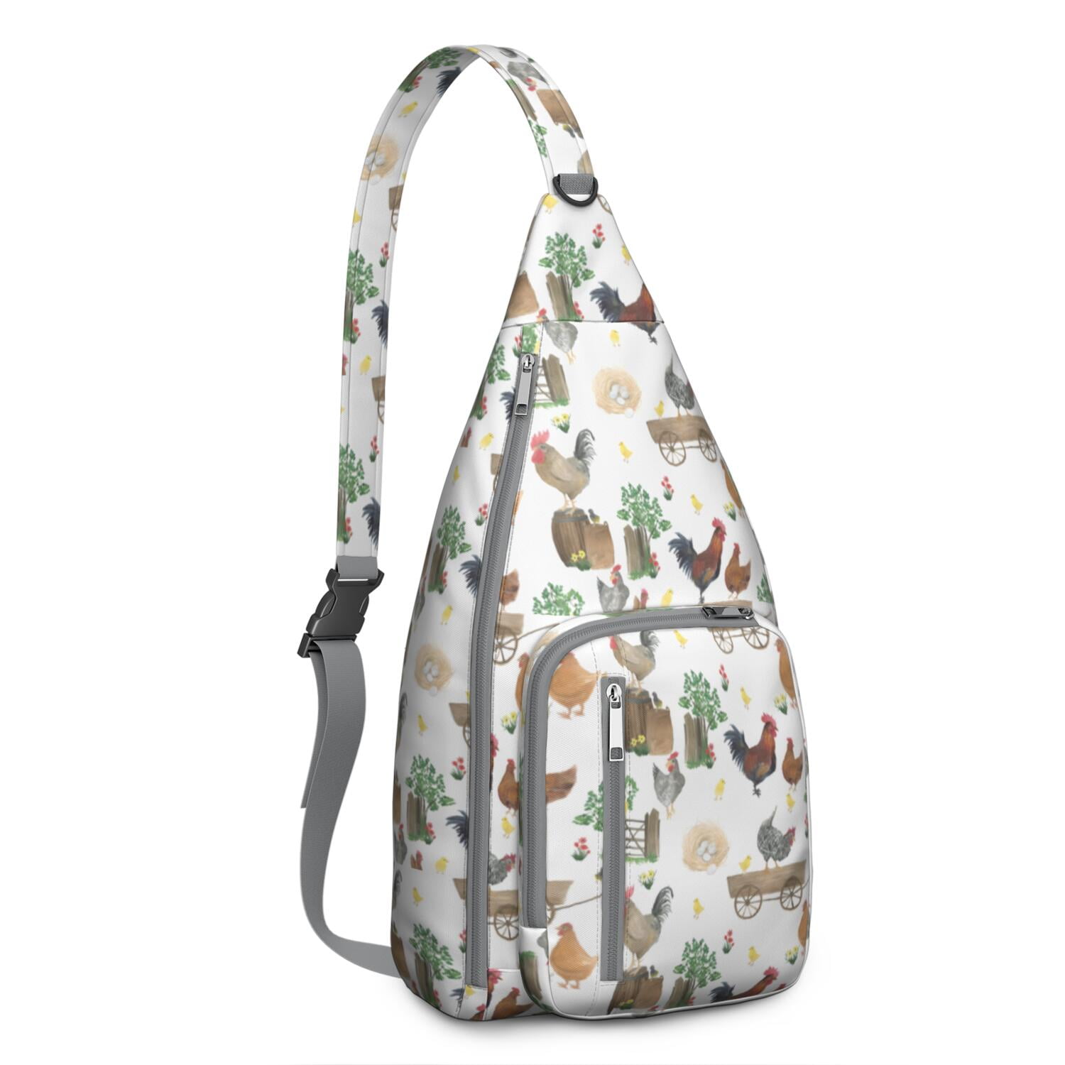 Retro Chicken Egg Sling Bag – Farm-Themed Crossbody Backpack for ...