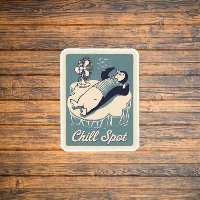 Retro Chill Spot Sleeping Cat Cooling Off In Front Of Fan Stickerphone ...