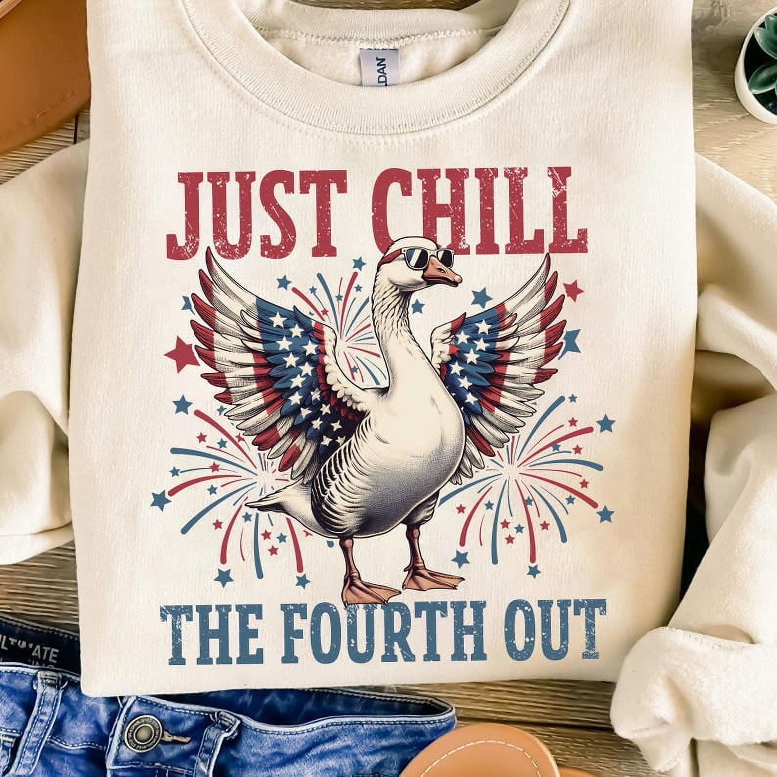 Retro Chill The Fourth Out, Funny 4th of July, Retro America, Cute ...