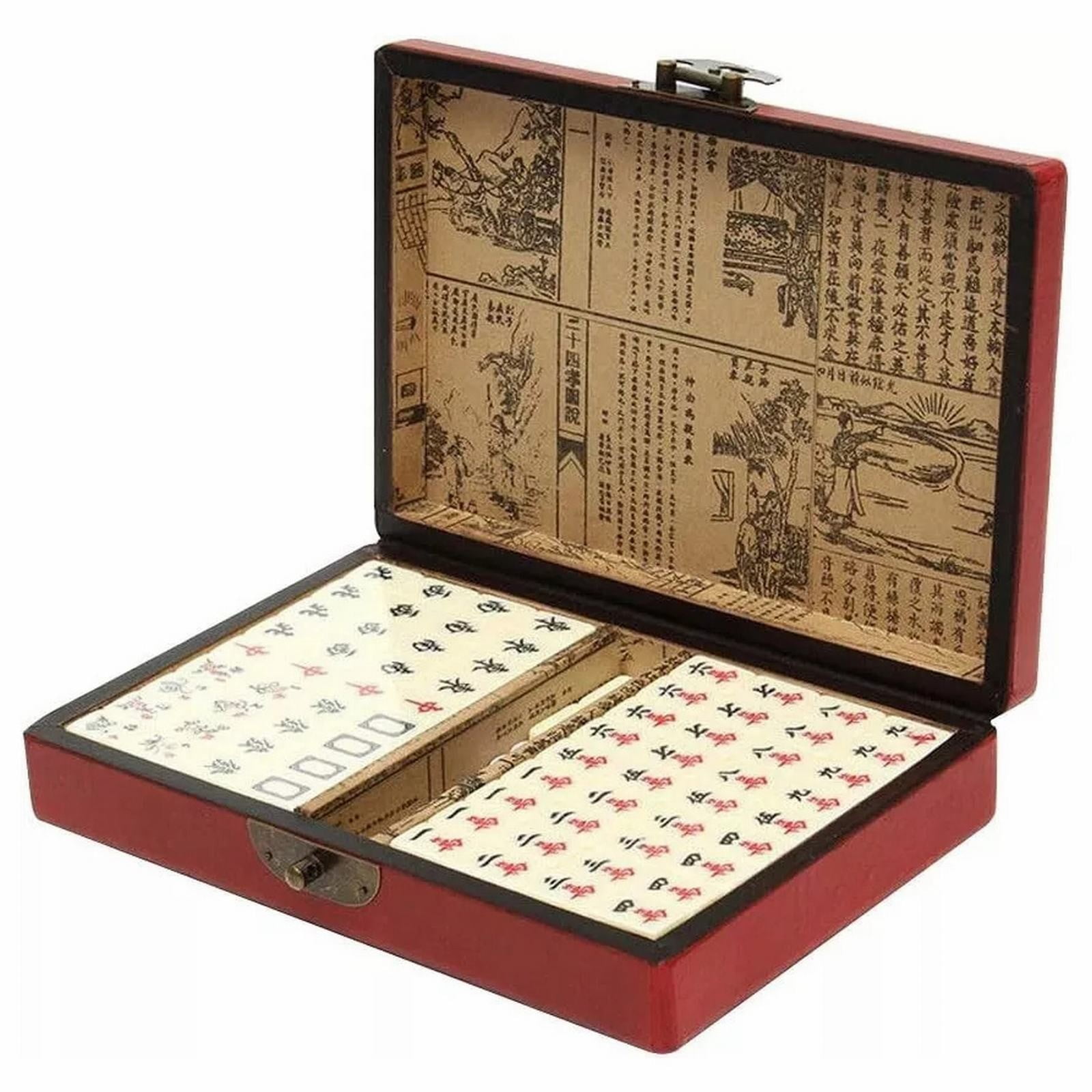 Retro Chinese Mahjong Set Traditional 144 Tile Mahjong Game Set With ...