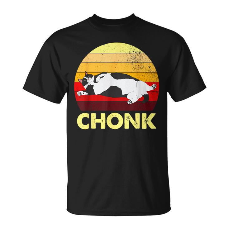 Retro Chonk Cat T-Shirt – Funny Vintage Fat Cat Tee, Cute Oversized Kitty Graphic Shirt, Humor ...