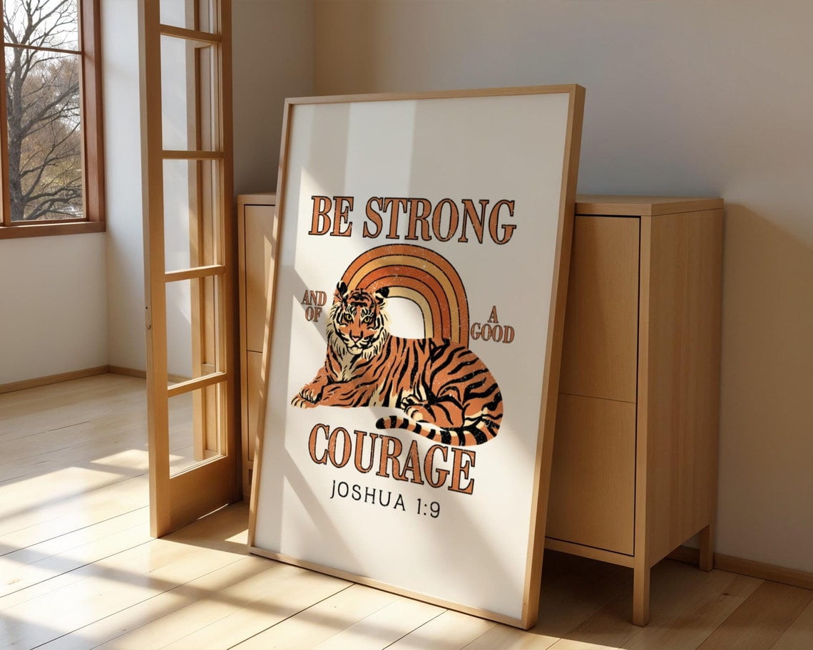 Retro Christian Scripture Print Poster Trendy Mid Century Modern ...
