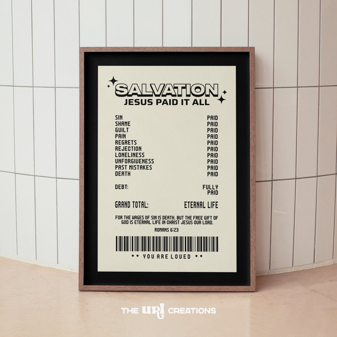 Retro Christian Wall Art, Black White Bible Verse Poster, Large ...