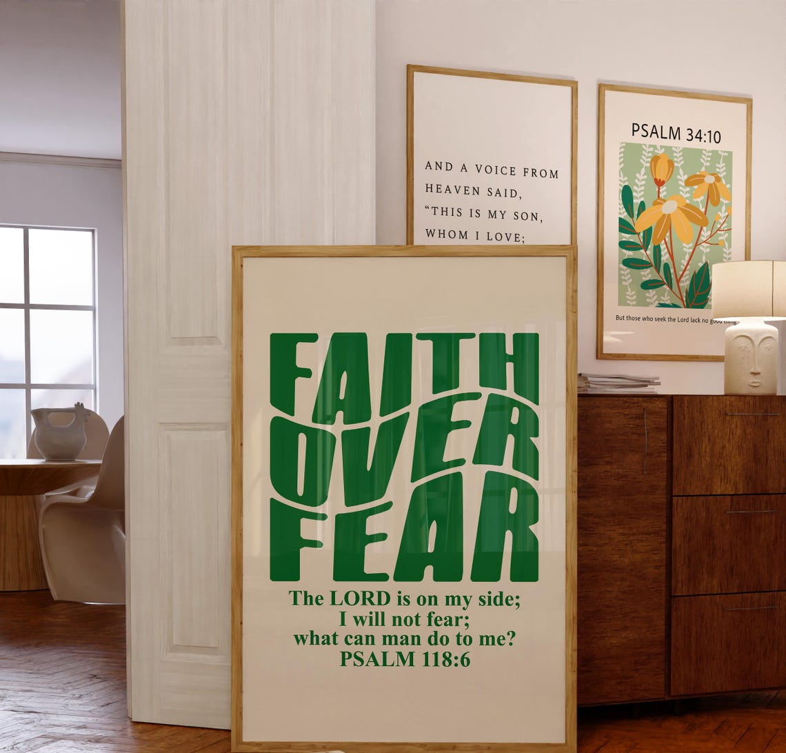 Retro Christian Wall Art, Faith Print, Christian Poster, Bible Verse ...