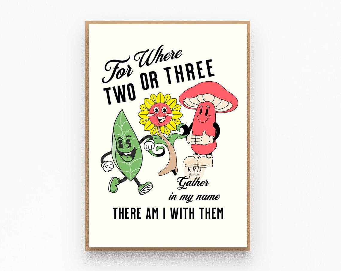 Retro Christian Wall Art Print, Aesthetic Bible Verse Poster, Cool ...