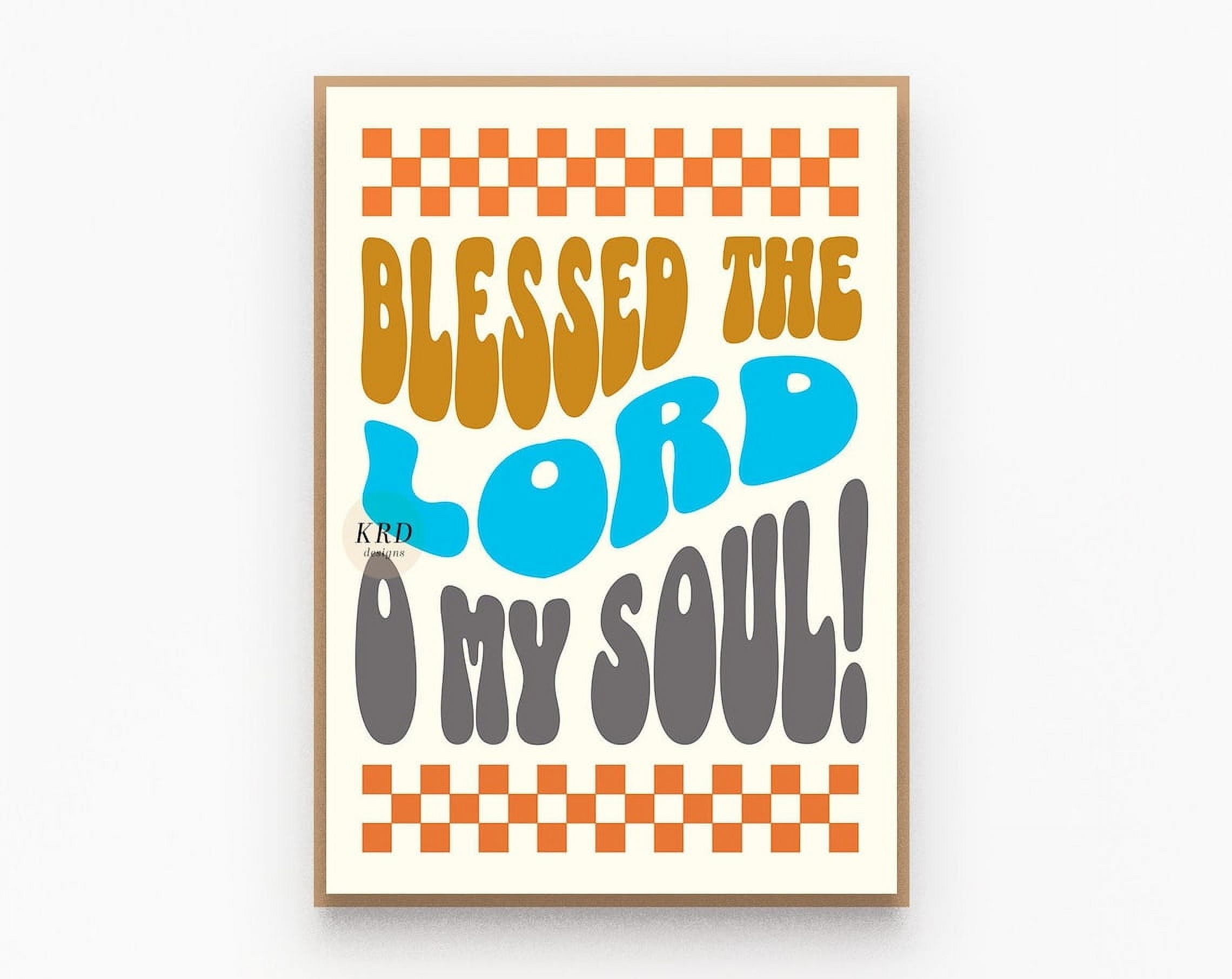 Retro Christian Wall Art Print, Bible Verse Psalm 103 Poster, Blessed ...