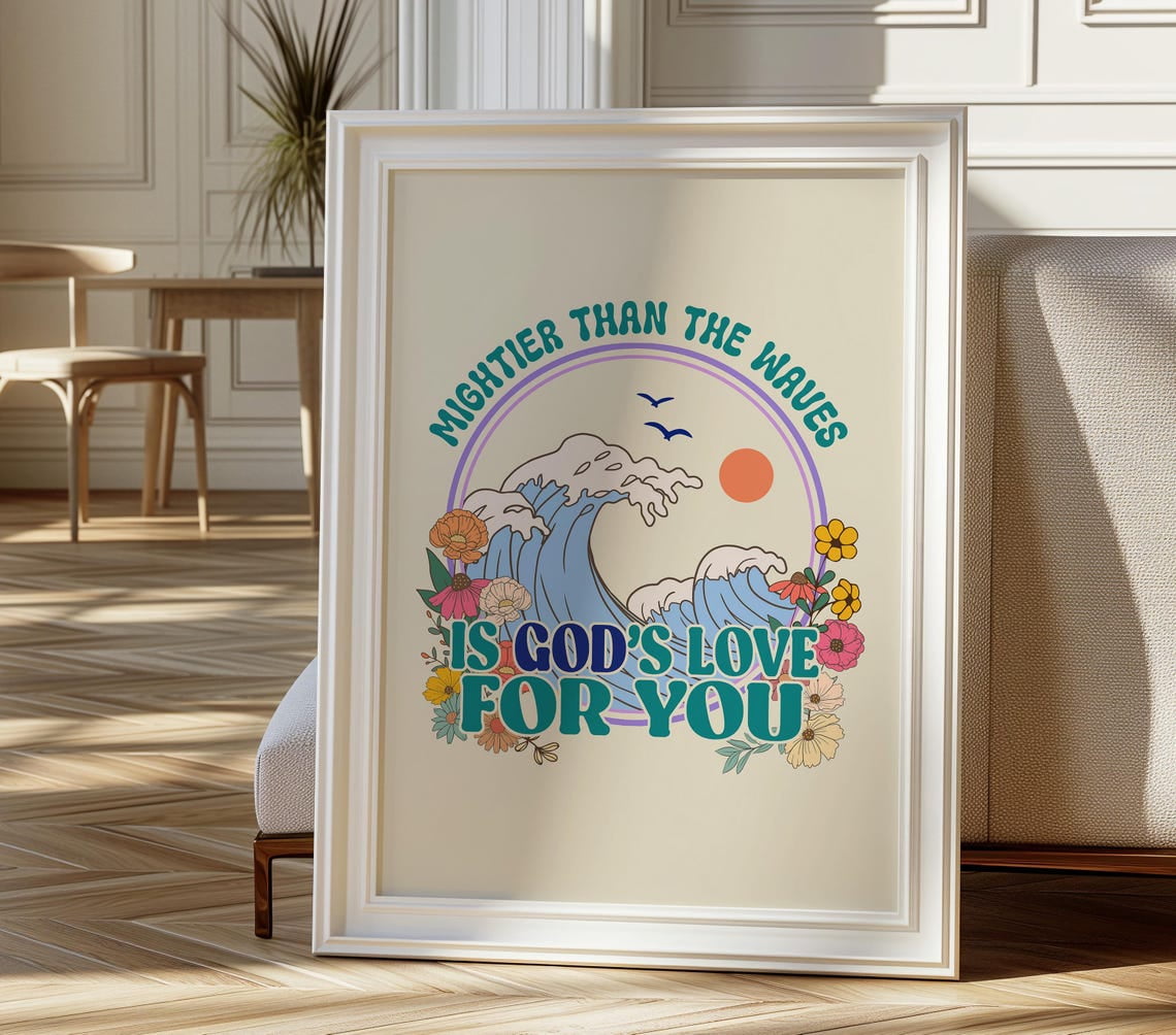 Retro Christian Wall Art Print, Religious Poster, Faith Print ...