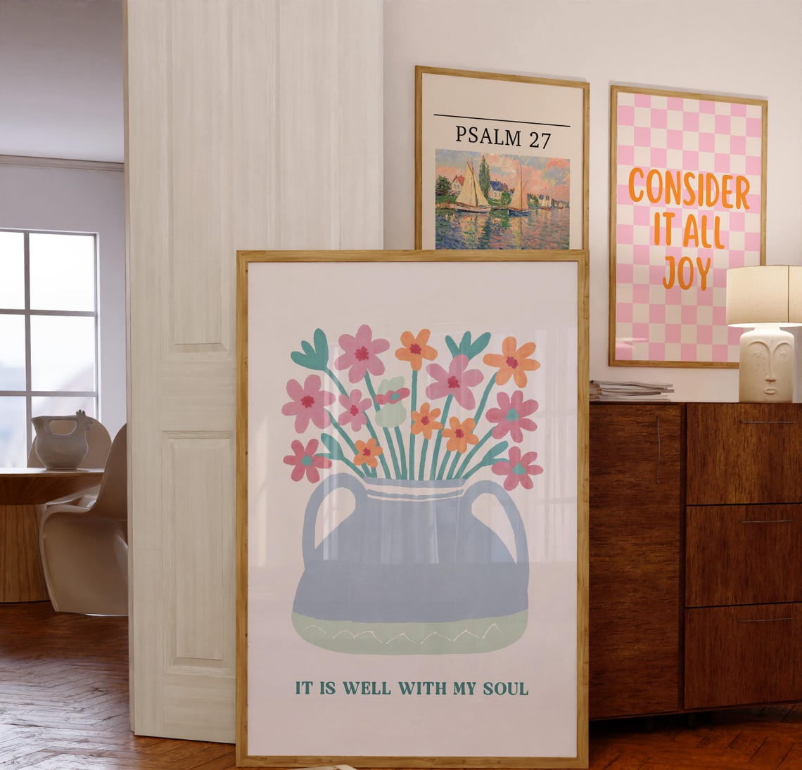 Retro Christian Wall Art, Psalm Bible Verse, Christian Poster ...