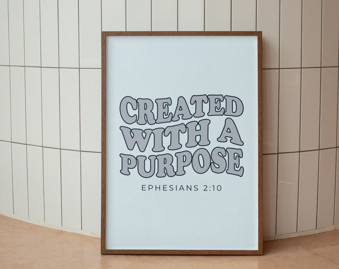 Retro Christian Wall Print Created With A Purpose Christian Poster ...
