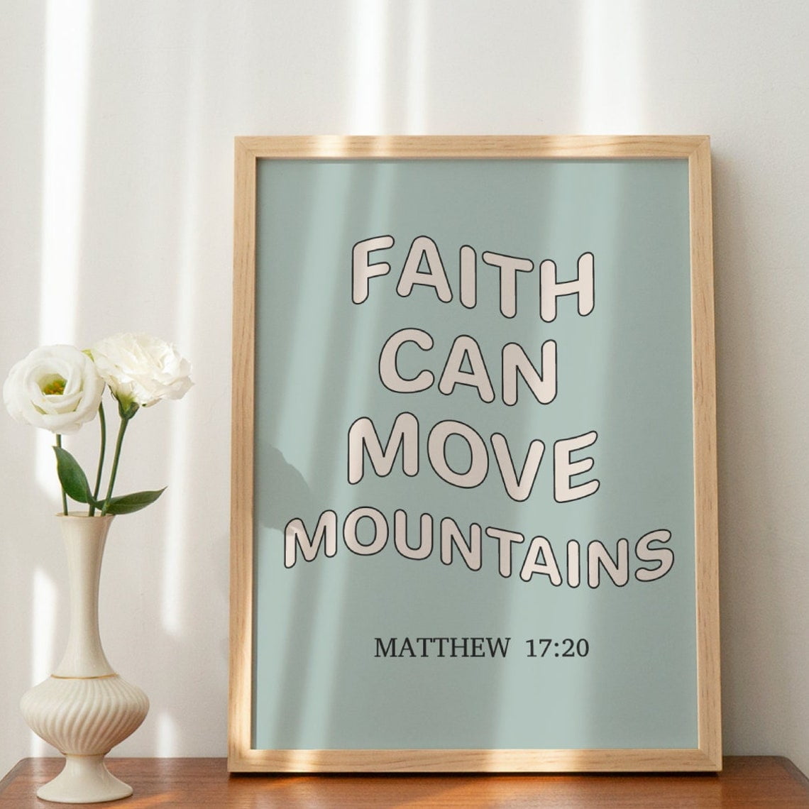 Retro Christian Wall Print Faith Print Christian Poster Bible Verse ...