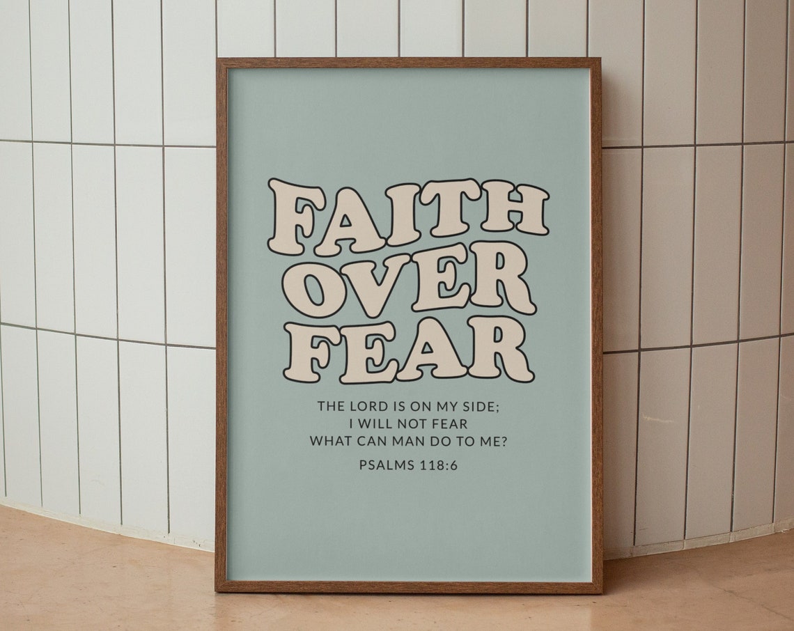 Retro Christian Wall Print Faith Print Christian Poster Bible Verse ...