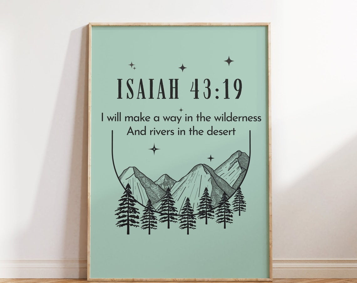 Retro Christian Wall Print, Isaiah Scripture, Christian Poster, Bible ...