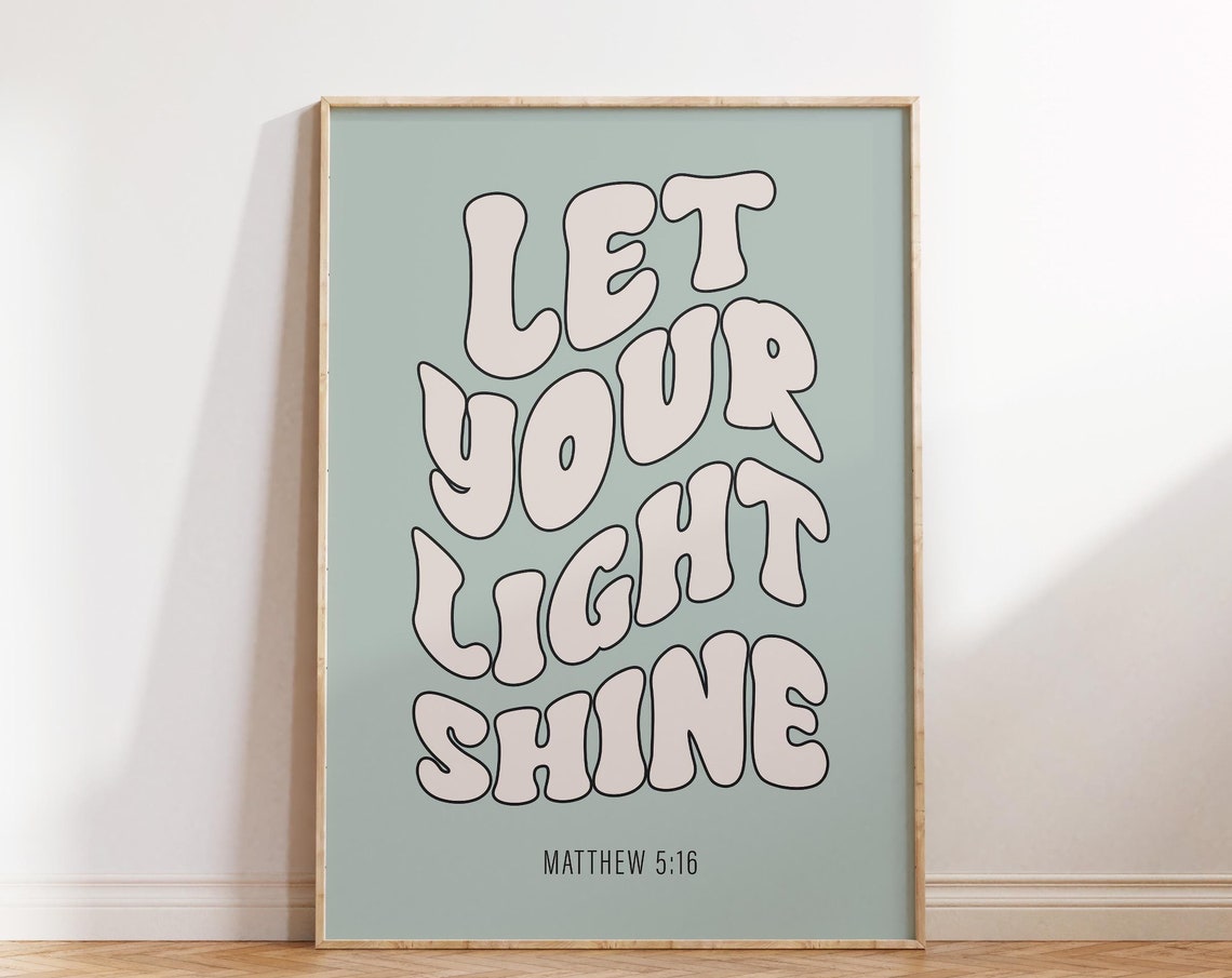 Retro Christian Wall Print, Matthew Scripture Art, Christian Poster ...