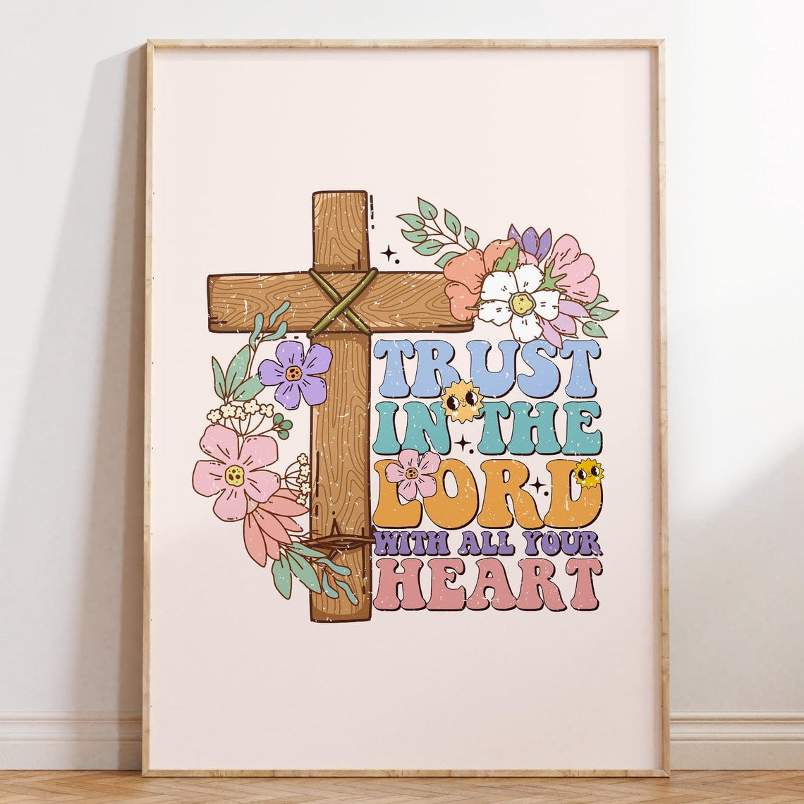 Retro Christian Wall Print, Proverbs Bible Verse, Christian Poster ...