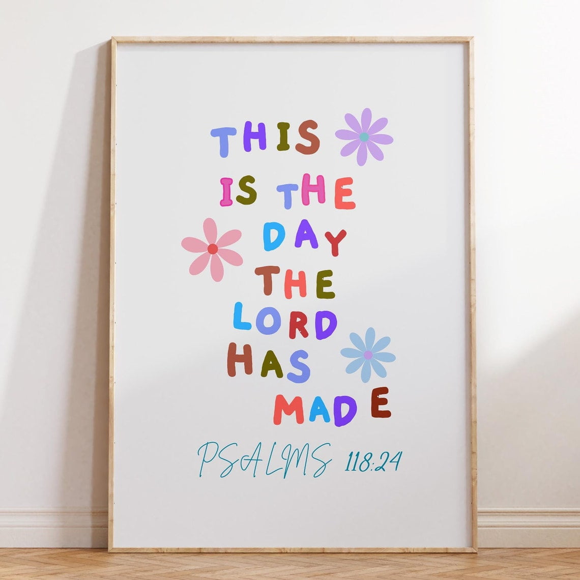 Retro Christian Wall Print, Psalms Scripture, Christian Poster, Bible ...