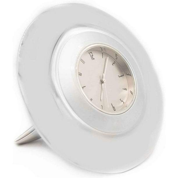Retro Chrome-Plated Table Desk Silver Disk Clock - Walmart Business ...