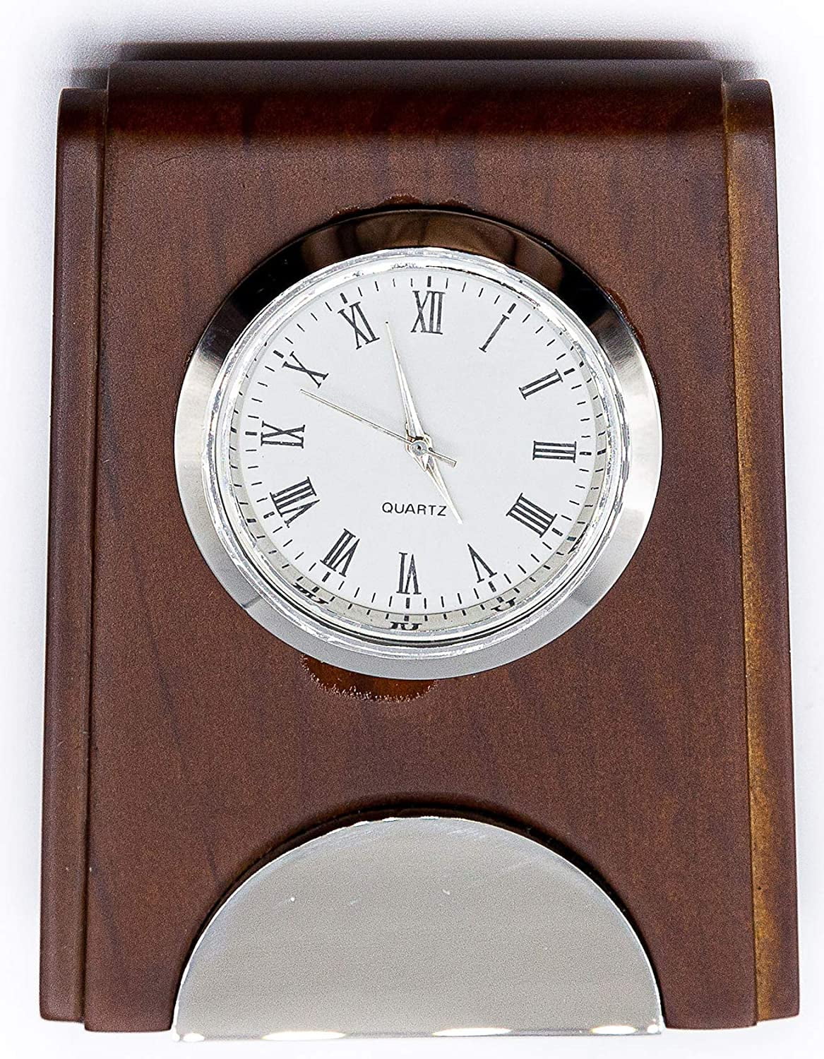 Retro Chrome-Plated Table Desk Wood Silver Block Clock - Walmart.com