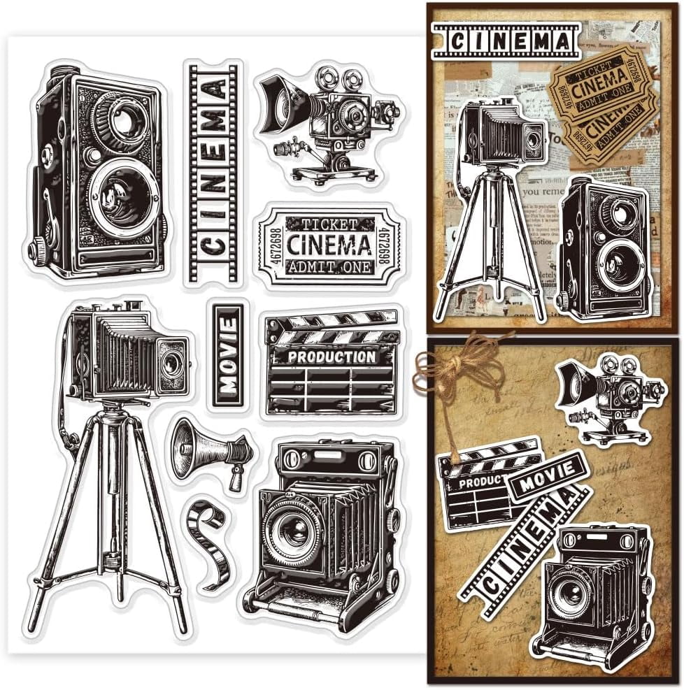 Retro Cinema Camera Clear Silicone Stamps DIY for DIY Card Making ...