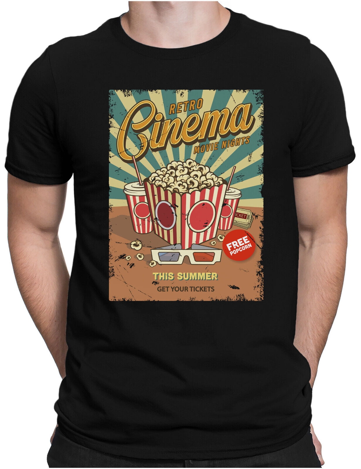 Retro Cinema | Herren Fun T-Shirt S bis 4XL | Kino Film Popcorn Theater ...