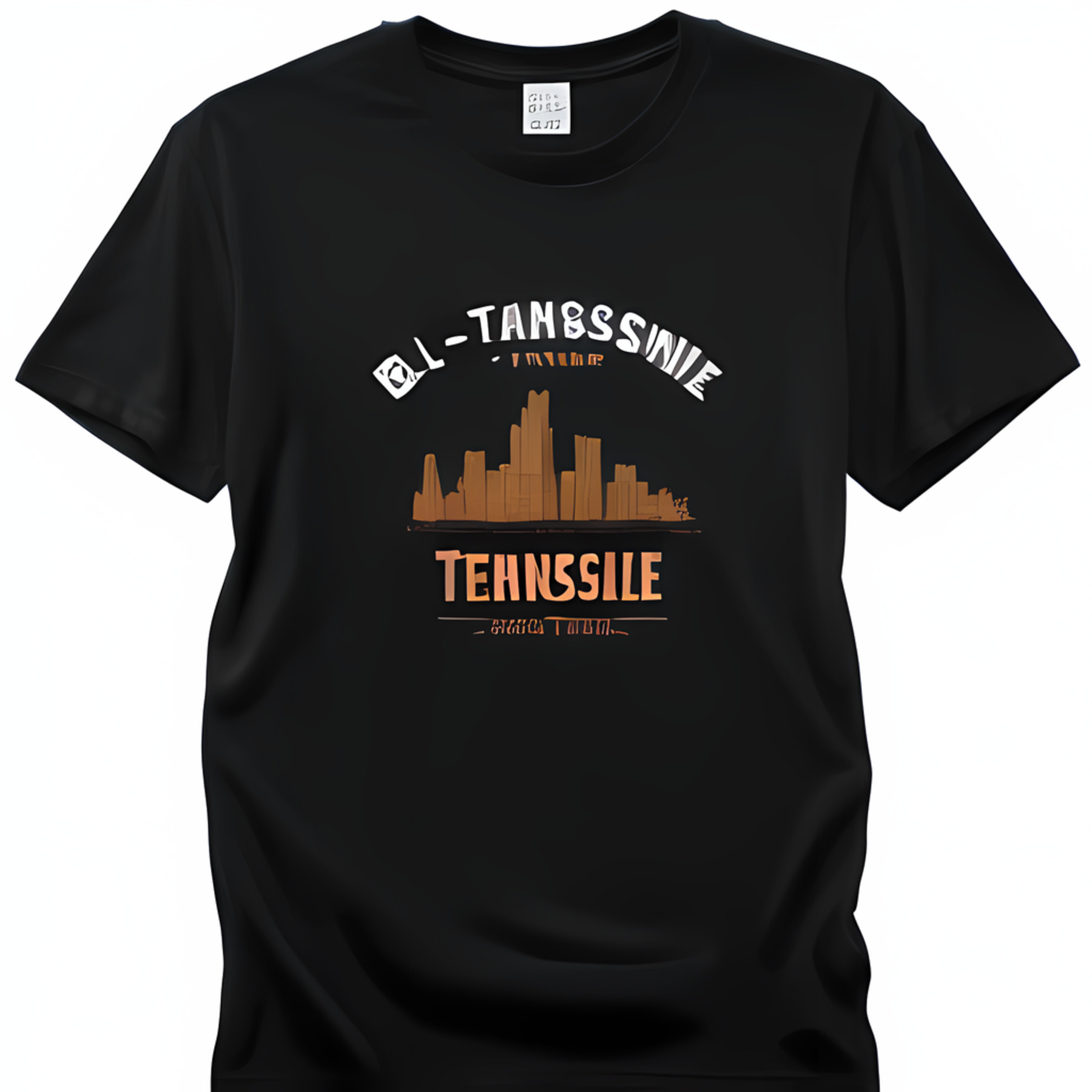 Retro City Skyline Black T-Shirt with Alt SilhouetTee Illustration ...