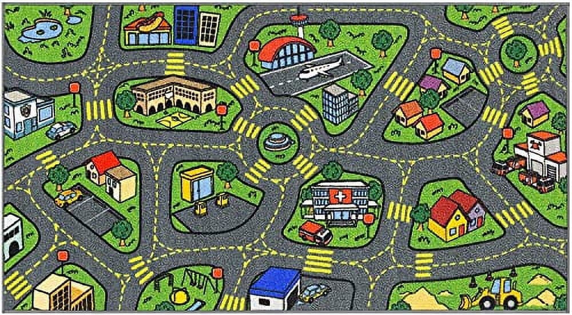 Retro City,Traffic, Car, Road Map Edible Icing Image Cake Topper-1/4 ...