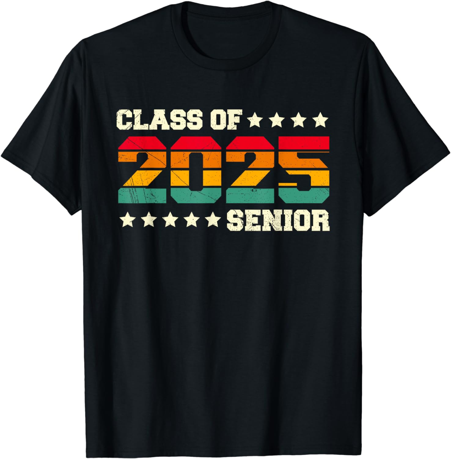 Retro Class Of 2025 Senior High School College Graduation T-Shirt ...
