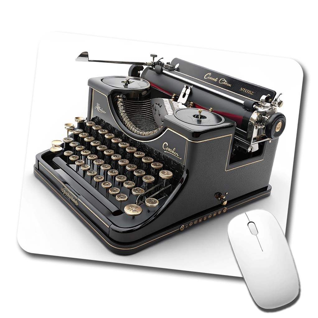 Retro Classic Black Typewriter Mouse Pad Low Profile Gaming Mat ...