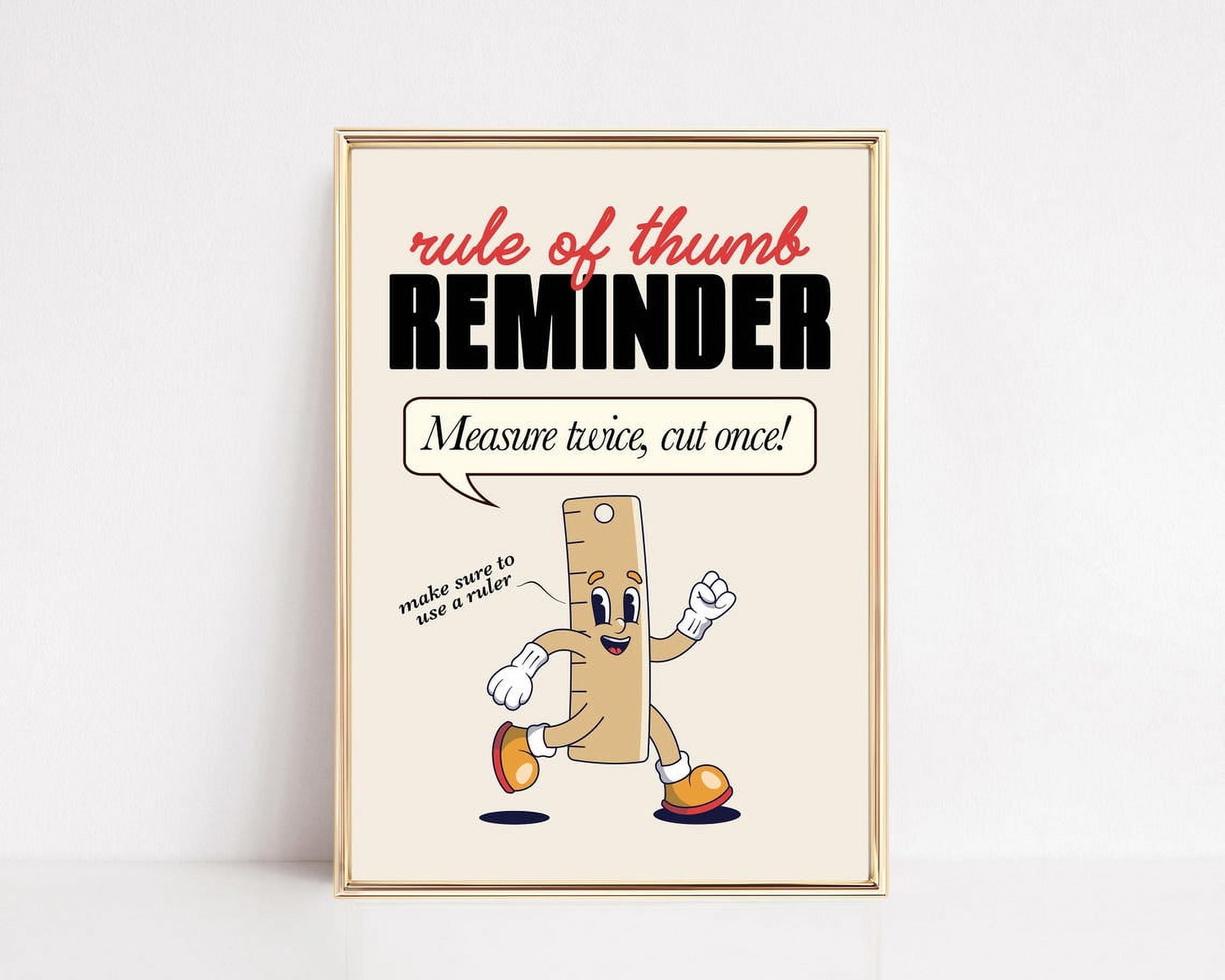 Retro Classroom Decor Cute Classroom Poster Measure Twice Cut Once ...