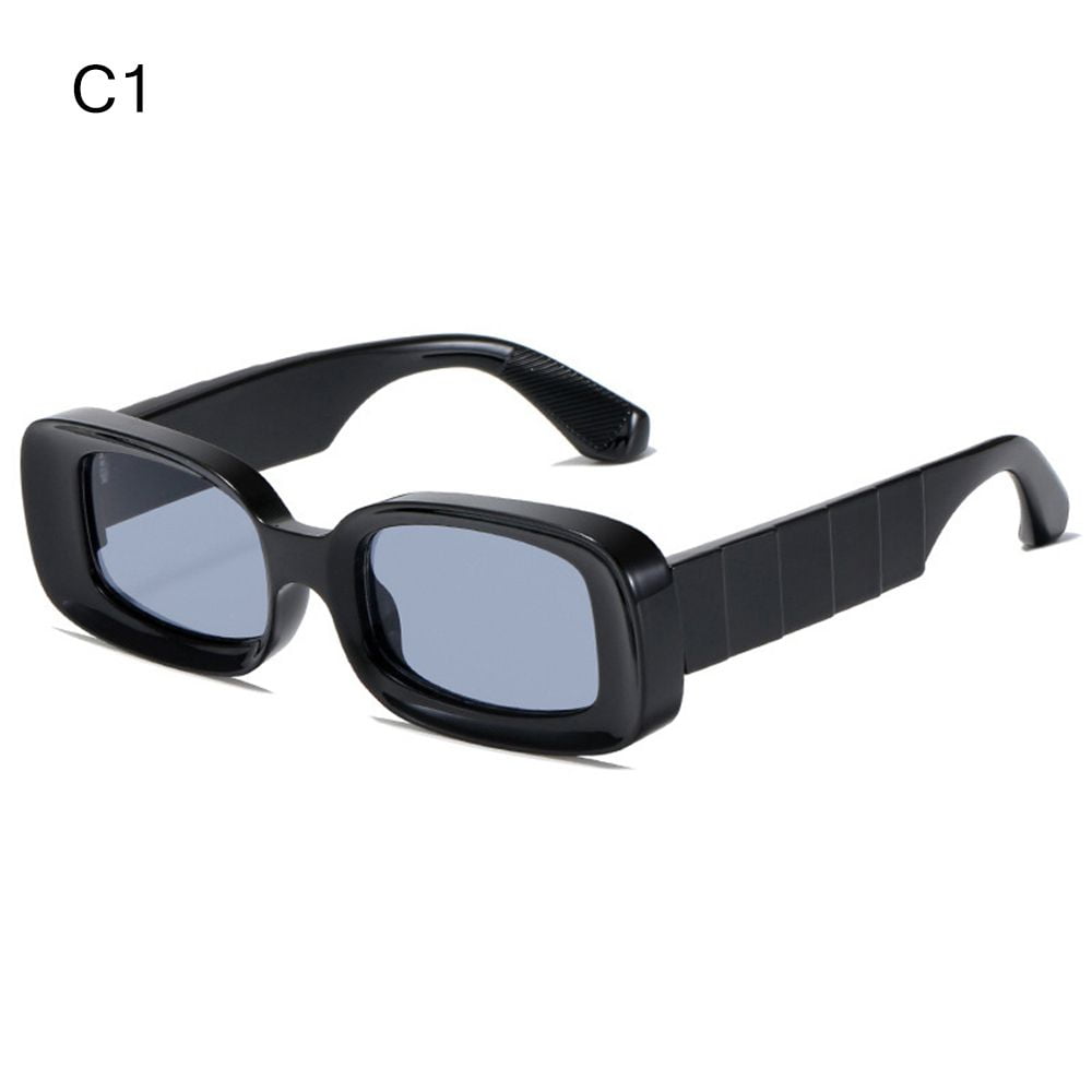 Retro Clear Blue Square UV400 Sun Glasses Eyewear Small Rectangle ...