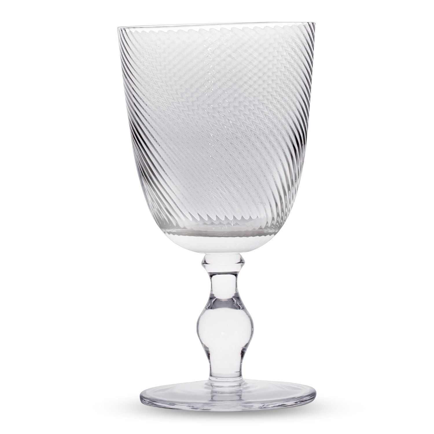 Retro Clear Textured Footed Goblet Glasses 12 Ounces, Set of 4 ...