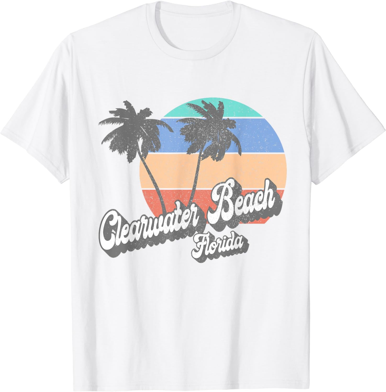 Retro Clearwater Beach Florida FL Vintage Beach Surf T-Shirt - Walmart.com