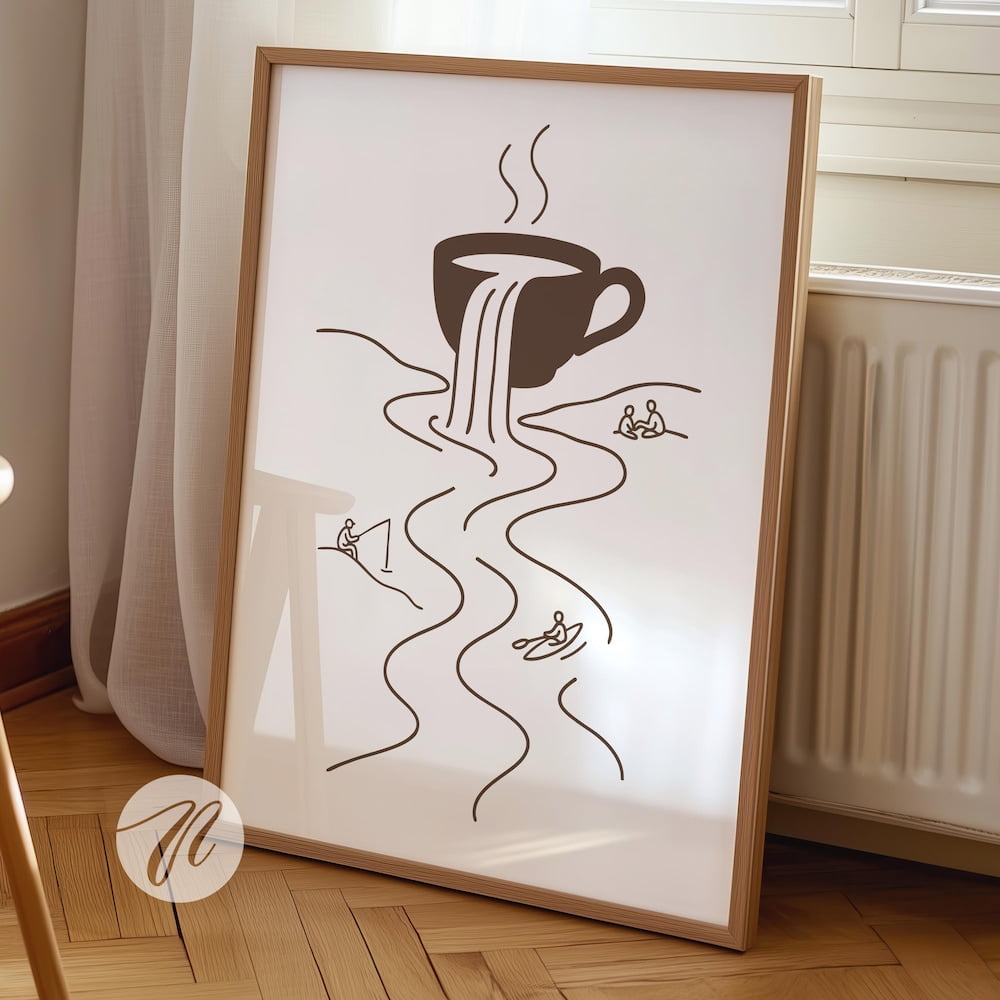 Retro Coffee Bar Print, Kitchen Wall Art UNFRAMED PAPER POSTER, Home ...