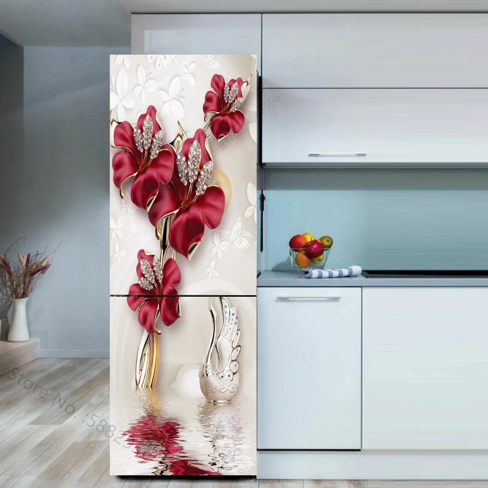 Retro Coffee Beer Poster Fridge Door Wrap Mural Cover Waterproof ...