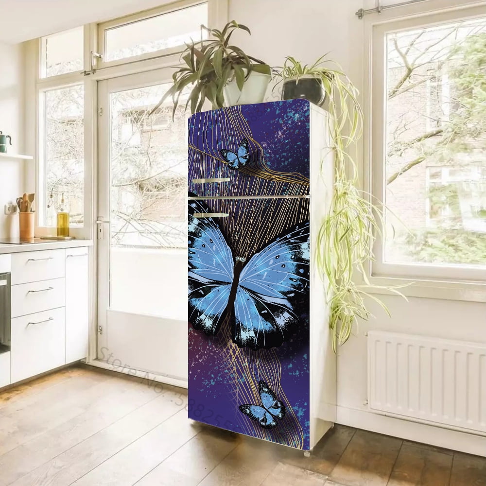 Retro Coffee Beer Poster Fridge Door Wrap Mural Cover Waterproof ...