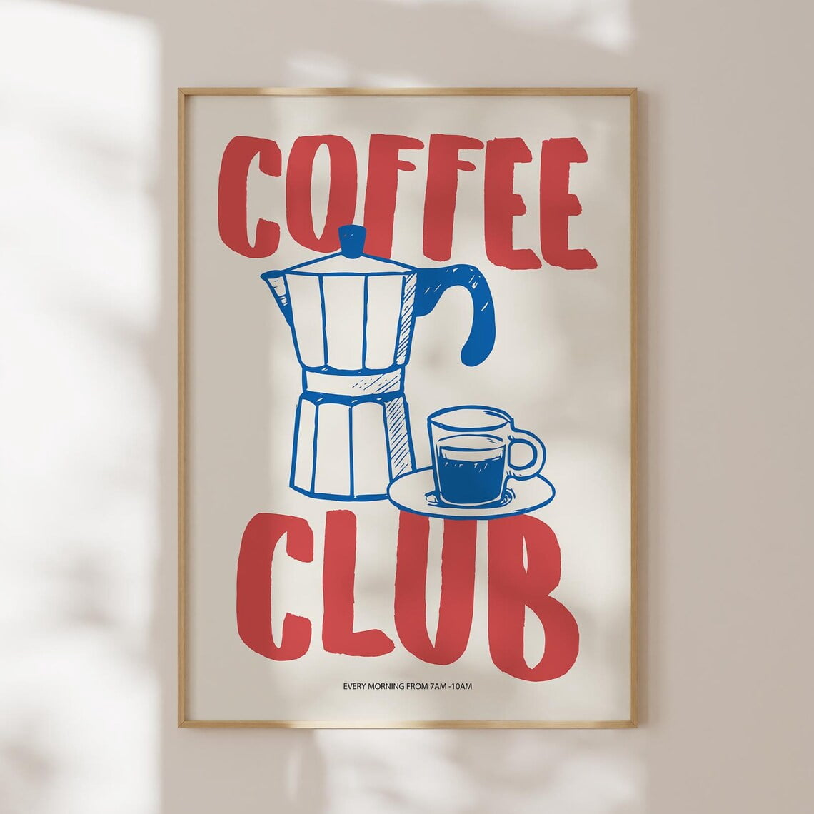 Retro Coffee Club Print, Kitchen Dinning Room Decor, Kitchen Wall Art ...