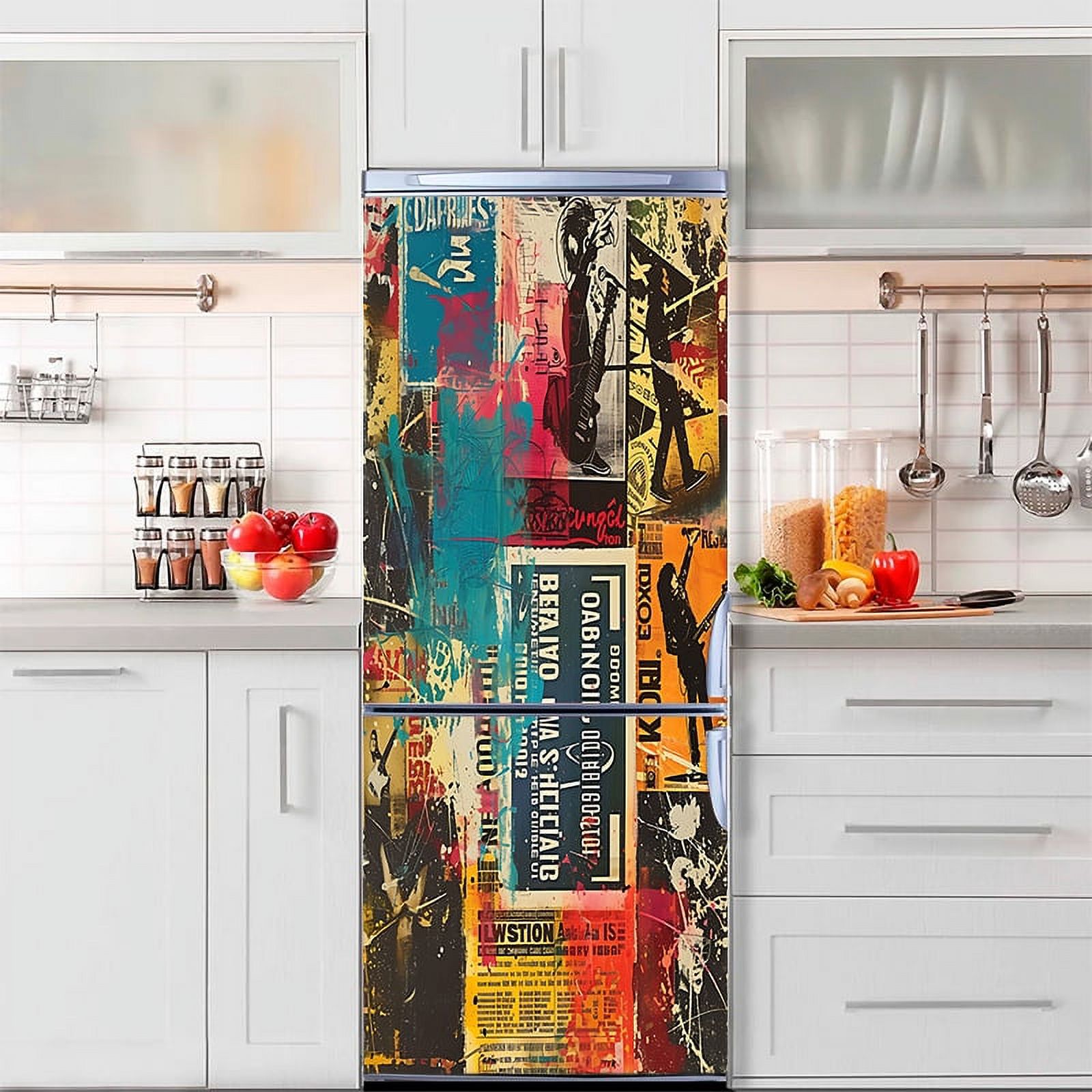 Retro Coffee Drink Fridge Door Sticker Waterproof PVC Refrigerator ...