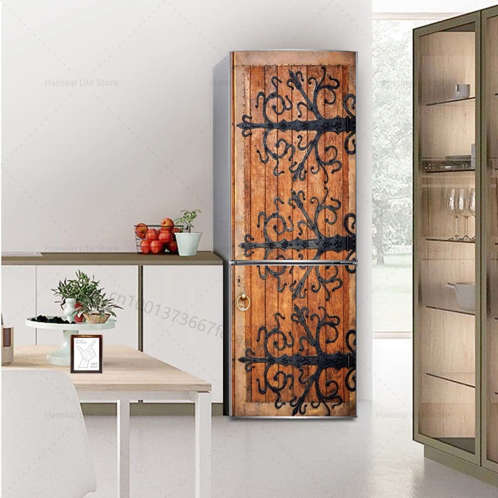 Retro Coffee Poster Fridge Door Wrap Mural Decals Waterproof Kitchen ...
